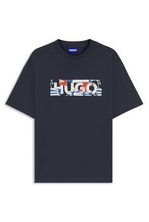 HUGO BOSS Hommes Nugix T-Shirt en Jersey de Coton &agrave; Logo imprim&eacute; Graphique