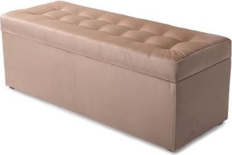 MG Design Pouf Coffre 45 × 120 cm Rose - Rangement 140 L, Charge 300 kg, Surface Douce, Entretien Facile - pour Salon, Chambre, entrée