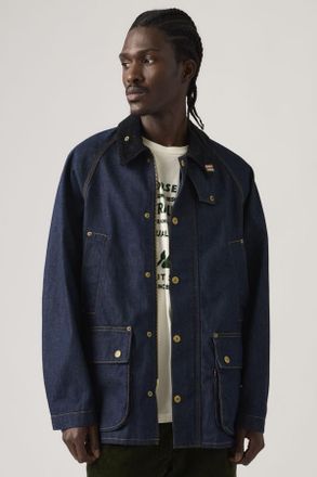 Levi's x Barbour Oversized Bedale Denim Jacke - Herren - Blau / Blau