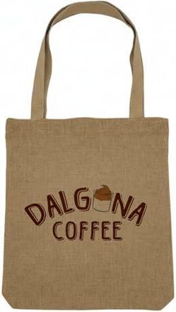 Fabulous Sac Shopping Tote Bag Aspect Lin - Dalgona Coffee Caf&eacute; Boisson Dessert - Sac de Courses Toile Epaisse 360g Beige Naturel Cabas Port&eacute; Epaule Solide Imp