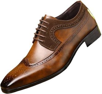 Generic Chaussures habill&eacute;es pour homme - Bout ail&eacute; - Chaussures Oxford - Style r&eacute;tro - Derby - Pour homme, marron fonc&eacute;, 47 1/3 EU