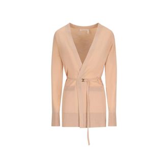 Chlo&eacute; Femme, Pulls, Beige, Taille: 38 FR Cardigan Lungo