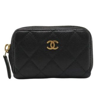Chanel Porte-monnaie Matelass&eacute; Caviar Pre-owned - Femme - Pre-owned - Noir - Taille: ONE Size