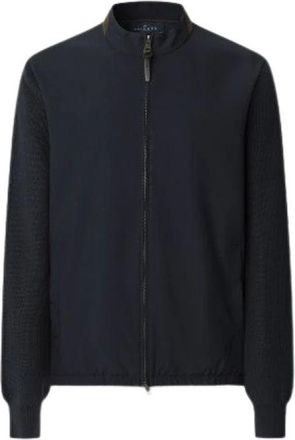 Hackett Cardigan hybride en coton tricot&eacute; - Homme - Vestes - Bleu - Taille: L