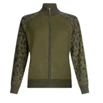 Liu Jo Femme, Sweatshirts et sweats &agrave; capuche, Vert, Taille: 40 FR SweaT-shirt zipp&eacute; &agrave; col montant
