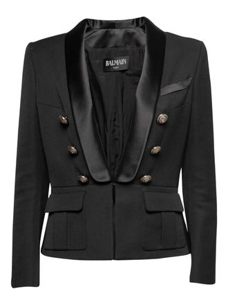 Balmain blazer à design structuré - Noir