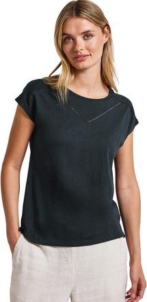 Street One Damen 3226375 Shirt mit Dekotape, Pine Grove Green, 40