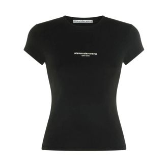 Alexander Wang Logo Print Kurzarm-T-Shirt - - Tops - Damen - Schwarzk - L
