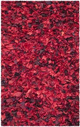 Safavieh Zottelig Teppich für Wohnzimmer, Esszimmer, Schlafzimmer - Rio Shag Collection, Hoher Flor, Rot und Multi, 152 X 244 cm