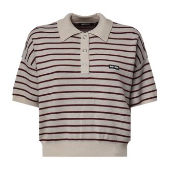 Rotate Slinky Knit Polo - - Tops - Damen - Mehrfarbig - S