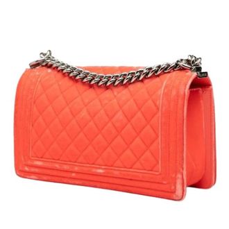 Chanel Pre-owned Samt Crossbody Bag - - Pre-owned - Damen - Orange - ONE SIZE