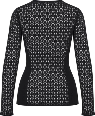 Patrizia Pepe Lace-Effect Knit Sweater - Black
