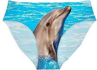 Hugs Idea Culotte sans couture avec imprimé animal mignon pour femme, dauphin, XL