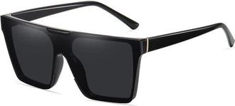 Generic Lunettes de soleil tendance 2026 monobloc pour homme et femme, Cadre noir gris, Taille unique