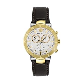 Versace Urban Mystique Chronograph Lederuhr - - Accessories - Herren - Gelb - ONE SIZE