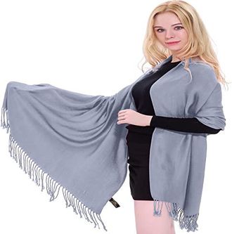 CJ Apparel &Eacute;charpe en pashmina Couleur unie - Gris - Taille unique