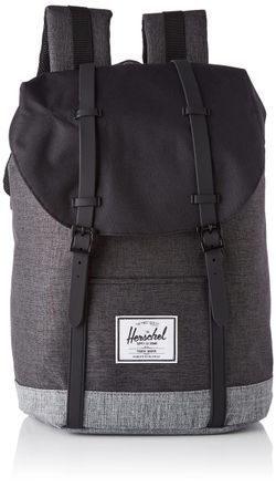 Herschel Rucksack Retreat, Black Crosshatch/Black/Raven Crosshatch, Taglia unica, Casual