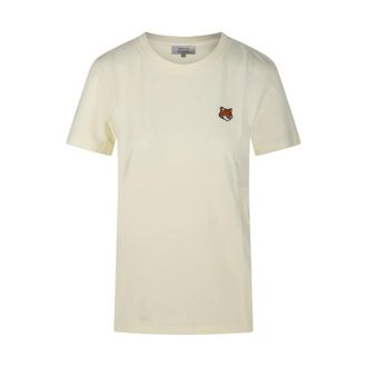 Maison Kitsun&eacute; Fox Head Regular T-Shirt - - Tops - Damen - Gelb - XS