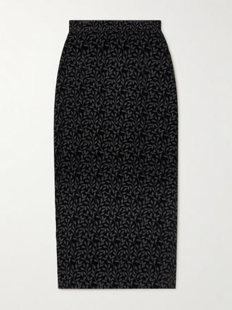 Saloni Nat Midirock Aus Samt Mit Stickerei Und Satinbesätzen - Schwarz