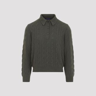 Ralph Lauren Collection Pull polo en maille torsad&eacute;e
