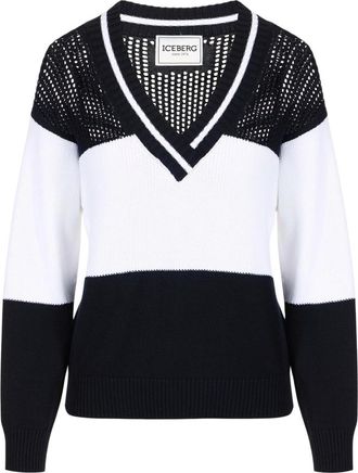 Iceberg Femme, Pulls, Noir, Taille: 40 FR Dropped Cotton Pullover