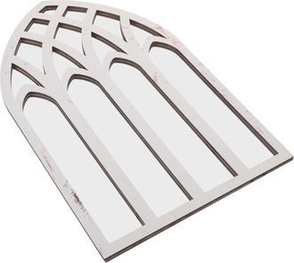 Amosfun Garneck Bogenfenster Wandspiegel 42 X 27cm Gotischer Holzrahmen Selbstklebende Wanddeko Fensterwanddekoration f&uuml;r Wohnzimmer Schlafzimmer Badezimmer