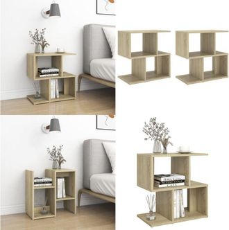 vidaXL Nachttische 2 Stk. Sonoma-Eiche 50x30x51,5 cm Holzwerkstoff - Nachttisch - Wohnzimmermöbel - Beistelltisch - Holzwerkstoff Möbel - Sonoma Eiche