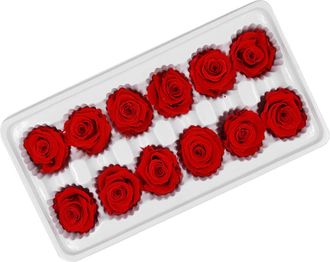 Hemobllo Unsterblicher Rosenstrau&szlig; 12 St&uuml;ck 3 4cm Konservierte Frische Rosen Rote Ewige Blume Hochzeitsdekoration Geschenkbox f&uuml;r Zuhause und Party