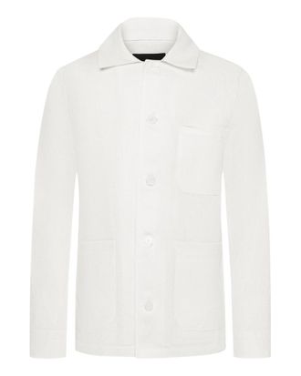HUGO BOSS Leichtes Leinen-Overshirt mit aufgesetzten Taschen in