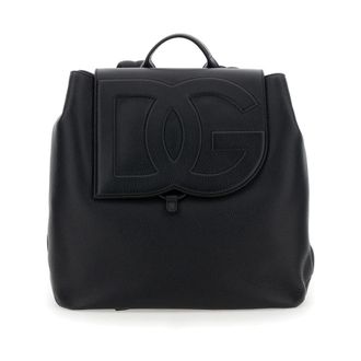 Dolce & Gabbana Schwarze Tasche mit DG Emossed - - Bags - Herren - Schwarzk - ONE SIZE