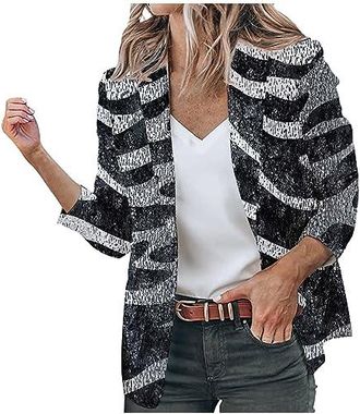 E.SSUE Blazer Femme Chic Et Elegant Un Bouton Blazer Manches Courts Bouton D&eacute;contract&eacute; Cardigan Gilet Sexy Mode OL Costume Veste Manteau Cardigan Blouson Jac