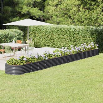 vidaXL Vidaxl - Lit sur&eacute;lev&eacute; de jardin Acier enduit de poudre Anthracite