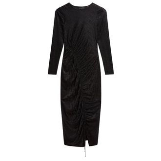 Ted Baker Sherlay Jacquard T Bodycon Kleid Mit Raffungen, Schwarz