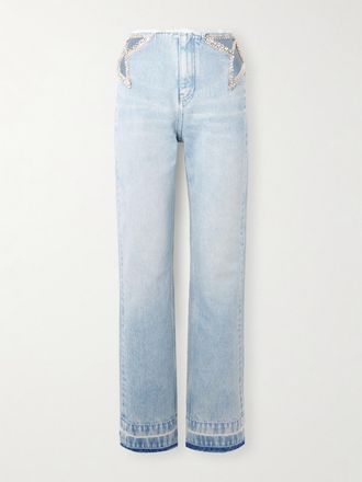 Stella McCartney Jean En Coton Biologique À Découpes Et À Cristaux - Net Sustain - Bleu
