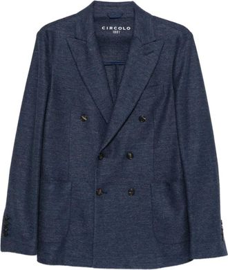 Circolo 1901 Homme, Vestes, Bleu, Taille: L Veste crois&eacute;e en laine