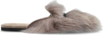 Dolce & Gabbana Femme, Chaussures, Gris, Taille: 37 1/2 EU Mules en Shearling et Su&egrave;de