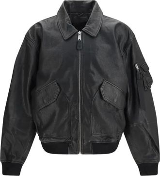 Alpha Industries Veste Bomber Cuir Cwu-36/P UV - Homme - Vestes - Noir - Taille: M