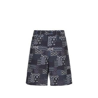 Les Deux Beide - kurzer Ryder -Kontrast Jacquard - Blau