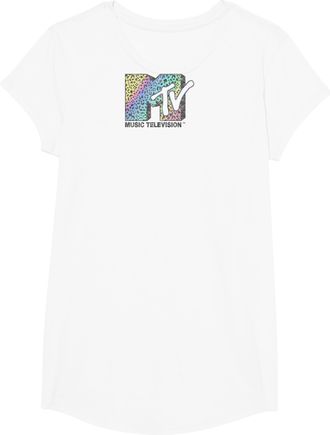 Giesswein Neon Leopard Print Music Television Logo T-Shirt