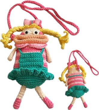Generic Handytasche - Niedlicher Gestrickter Wurstmund,S&uuml;&szlig;e Puppen Handyhalter Tasche | F&uuml;r Schl&uuml;ssel, Karten, Make-up, Frauen, M&auml;dchen, Outdoor, Reisen, Camp
