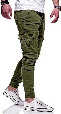 Generic MJGkhiy Pantalon cargo pour homme Slim Fit &eacute;l&eacute;gant pantalon de surv&ecirc;tement lat&eacute;ral poches militaires de sport jogging randonn&eacute;e pantalon de travail &eacute;l