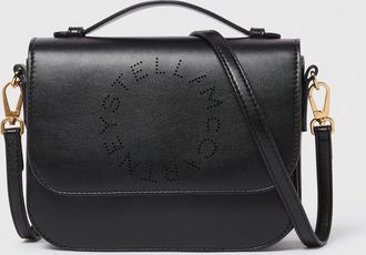 Stella McCartney Logo Messenger Crossbody Bag, Woman, Black