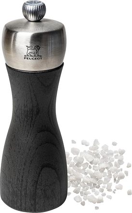Peugeot Salzmühle Fidji 15 cm Graphit I Hochwertige Salzmühle manuell aus PEFC-zertifiziertem Holz I Mit individueller Einstellung des Mahlgrades I Küchenzube