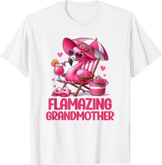 BDAZ Atemberaubender Tropischer Strandausflug mit rosa Flamingo von Gro&szlig;mutter T-Shirt