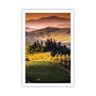 Arttor Poster ohne Rahmen Landwirtschaft Bauernhof Toskana Weinberg Deko 61x91cm Wandposter Art Prints Wandbilder Dekoration Wohnzimmer Schlafzimmer K&uuml;che Wa