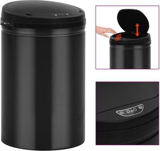 vidaXL Automatischer Sensor-M&uuml;lleimer 30 l Kohlenstoffstahl Schwarz - Vidaxl