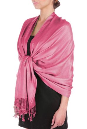 Sakkas Large Weiche seidige Pashmina Schal Wrap Schal Stola in festen Farben - Dusty Pink