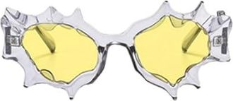 Generic Lunettes de soleil tendance Y2K pour femme - Lunettes de soleil tendance Y2K, lunettes de soleil &agrave; visi&egrave;re irr&eacute;guli&egrave;re, lunettes de soleil tendance Y2