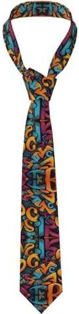 Generic Cravate Lettres De Style Doodle Tendance Cravates &Eacute;troit Cravate DAffaires Pour L&Eacute;cole Accessoires C&eacute;l&eacute;brations