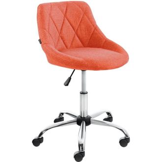 Clp Tabouret de travail Lazio r&eacute;glable en hauteur et pivotant Orange Tissu